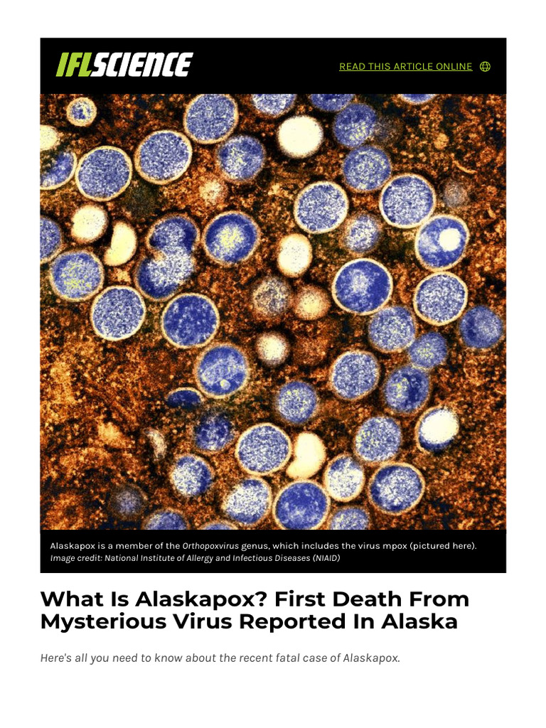What Is Alaskapox First Death From Mysterious Virus Reported in Alaska ...
