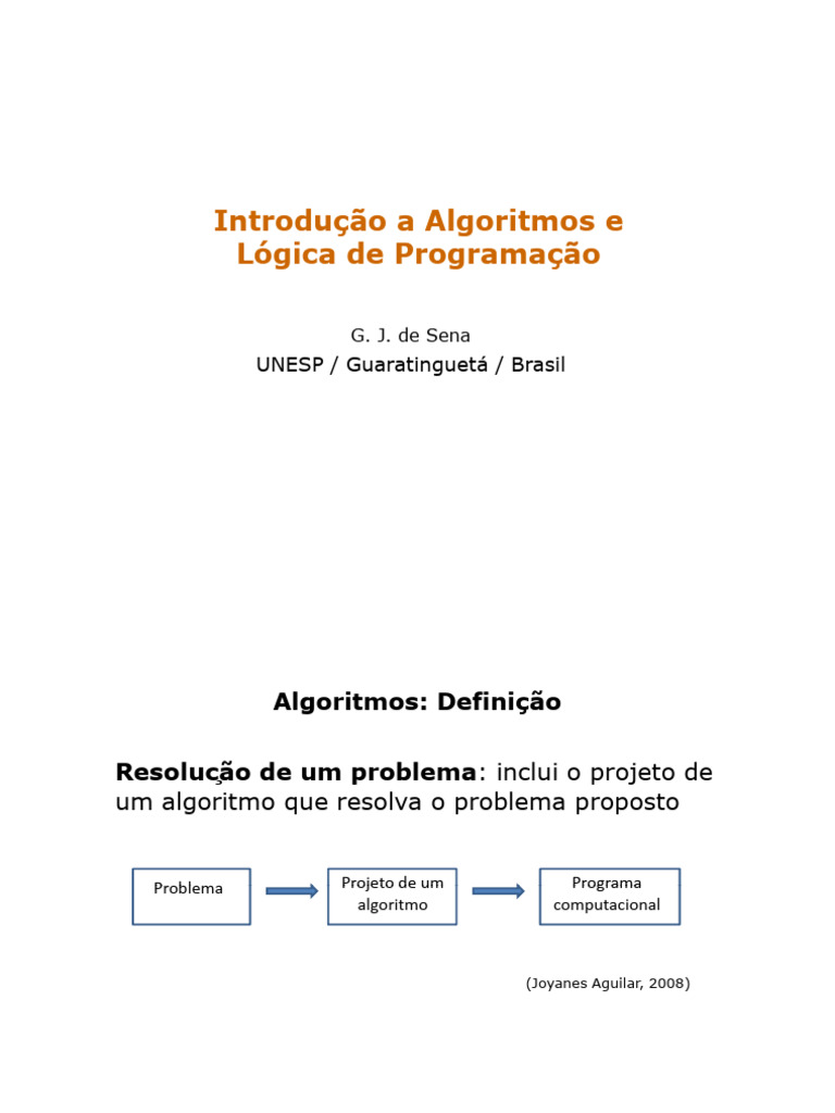 Introdução Algoritmos Lógica Programação Estr-Sequencial | PDF ...