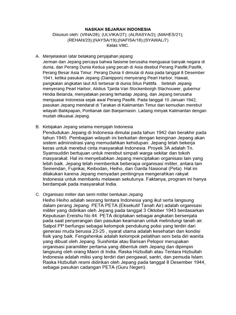 Naskah Sejarah Indonesia | PDF