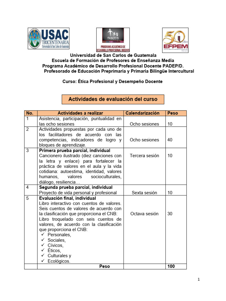 Actividades de Evaluación Con Criterios | PDF | Evaluación | Maestros