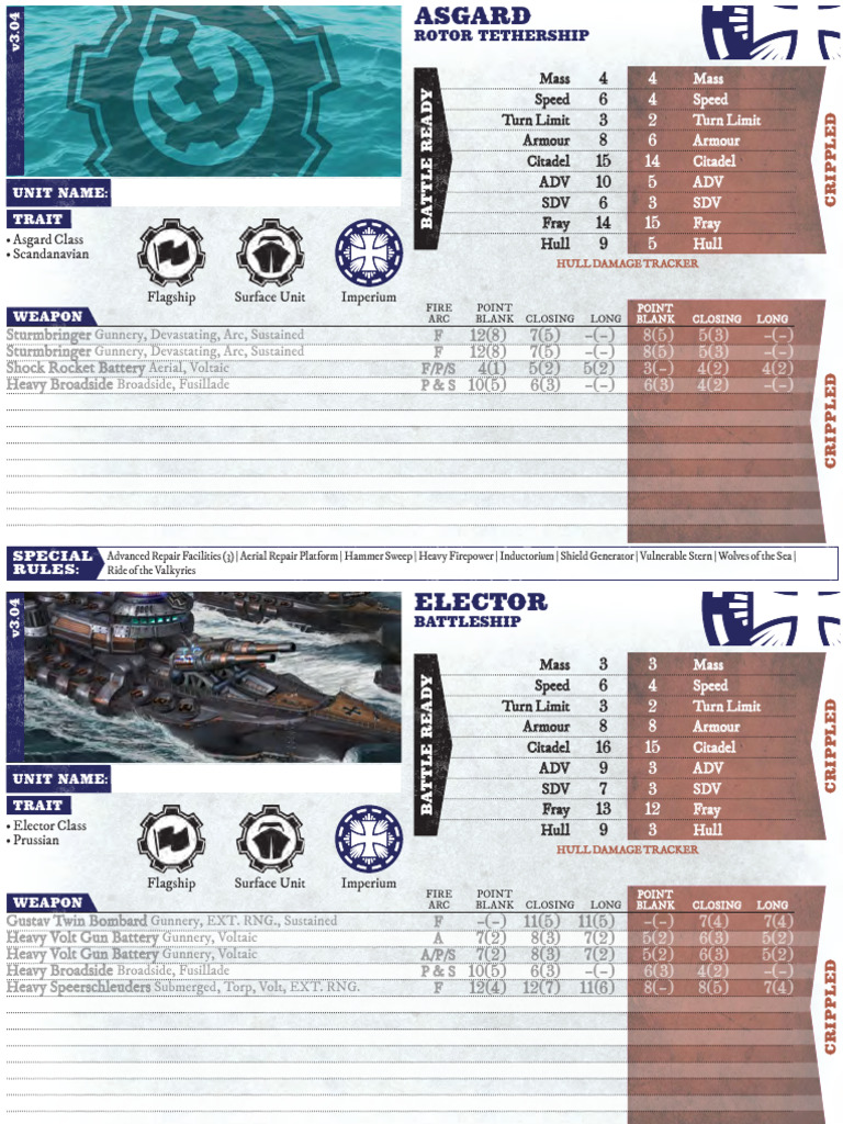 Unit-cards-A6 Imperium W | PDF | Naval Artillery | Ships