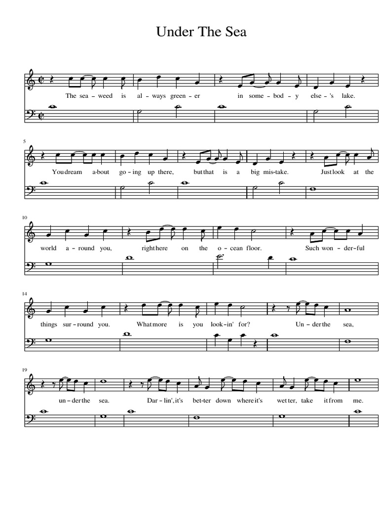 Under the Sea Sheet Music | PDF