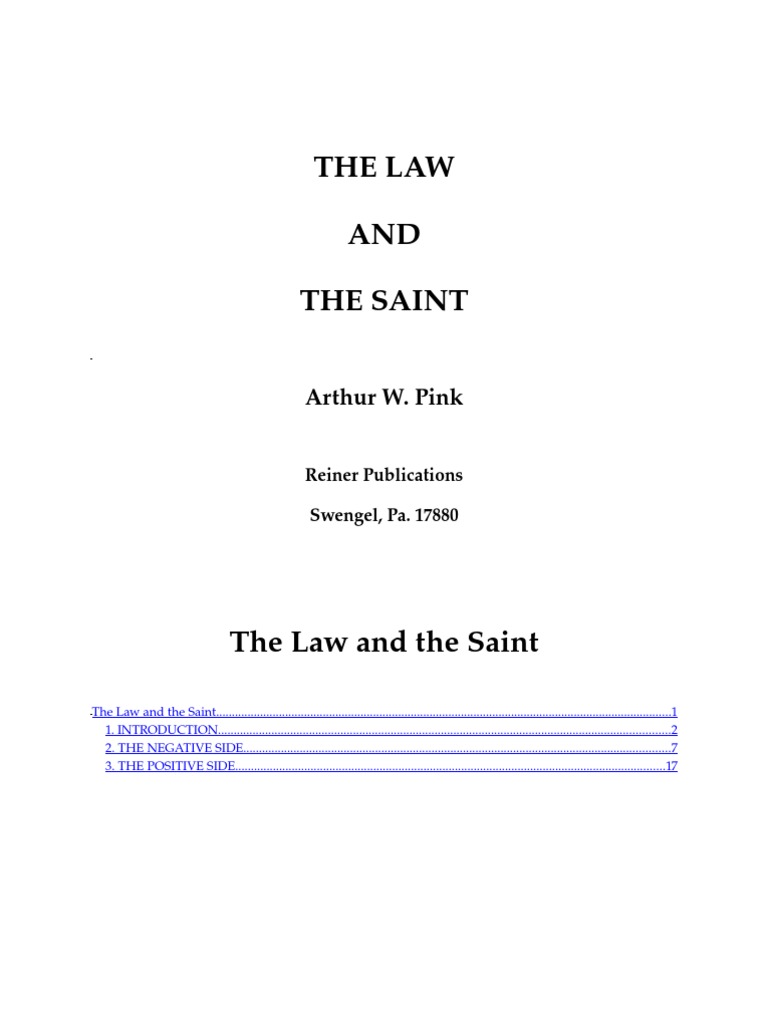 Pink-Law & Saint | PDF | Ten Commandments | Justification (Theology)