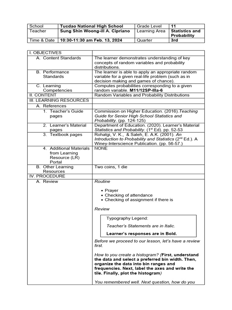 Stat. W2D2 | PDF | Random Variable | Statistics