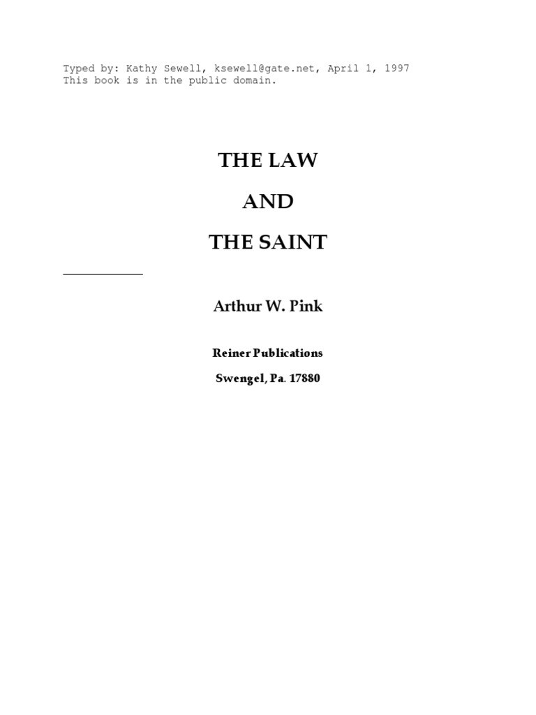 Pink-Law & Saint | PDF | Ten Commandments | Justification (Theology)