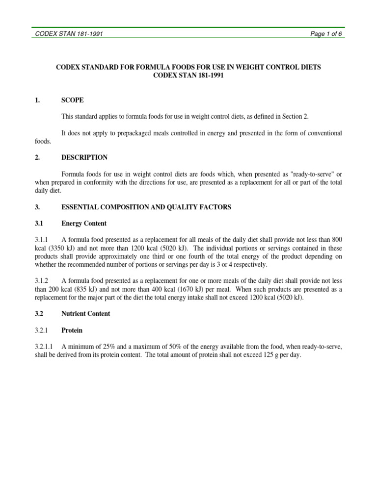 CXS 181e | PDF | Food Energy | Vitamin