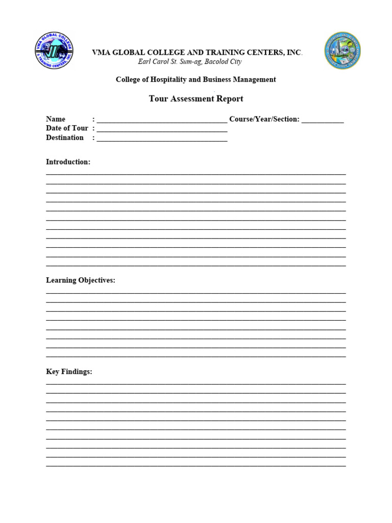 Tour Assessment Report | PDF | Career & Growth