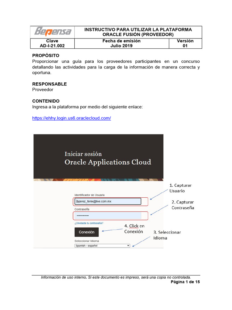 Guía Oracle Fusión para Proveedores | PDF | Zip (formato de archivo ...