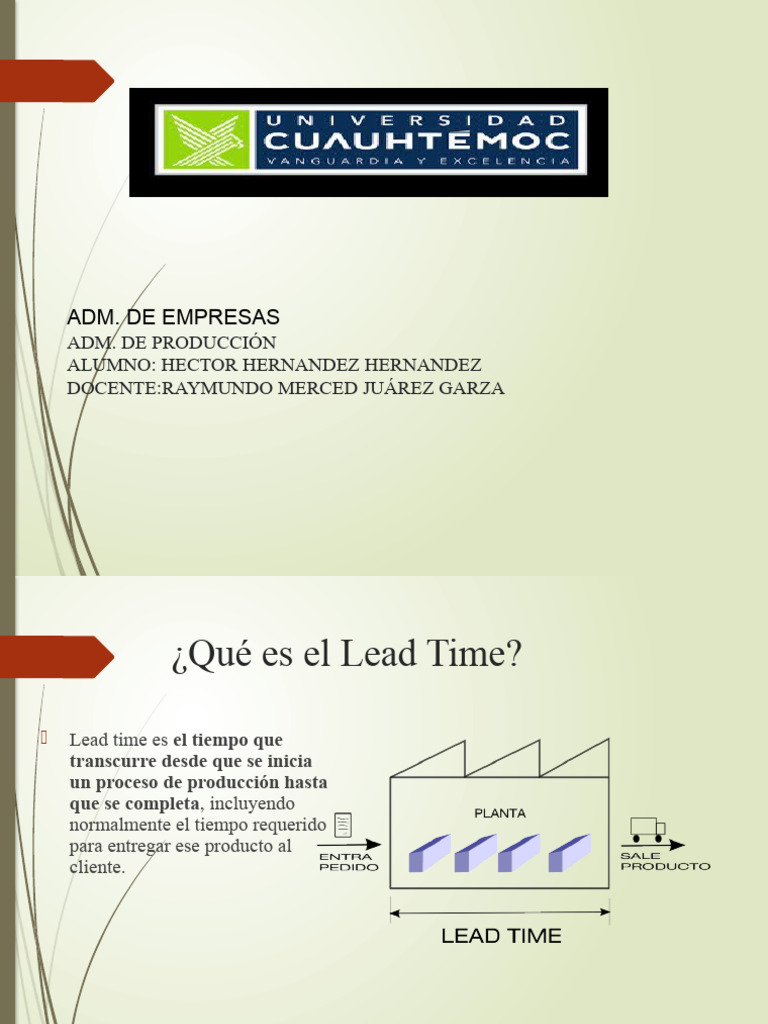 Lead-Time. Takt Time, Cycle Time de Producción | PDF | Negocios ...