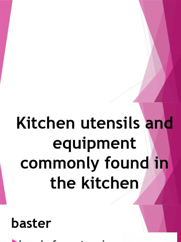 Kitchen Utensils and Equipment | PDF | Cookware And Bakeware | Kitchen ...