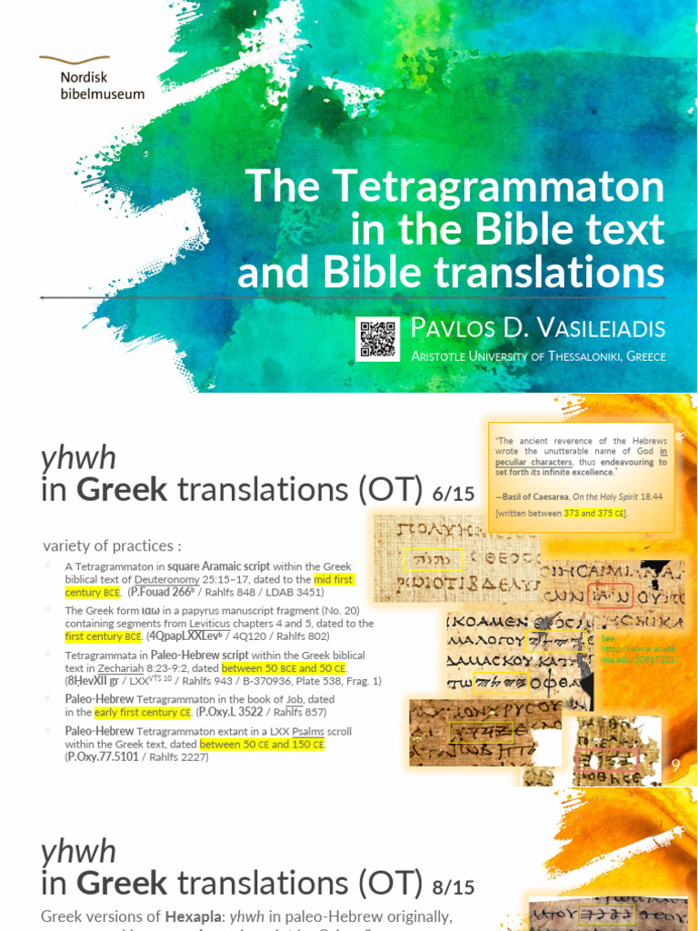 The Tetragrammaton in The Bible Text An | PDF | Tetragrammaton | Bible