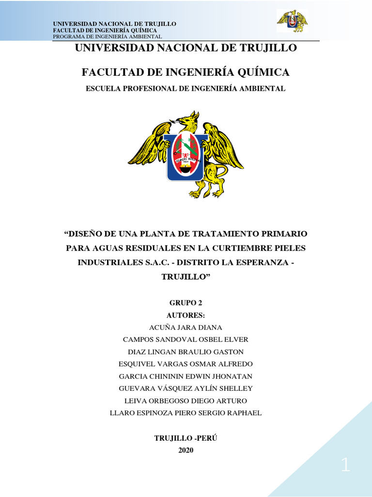 Tif WORD | PDF | Presupuesto | Tratamiento de aguas residuales