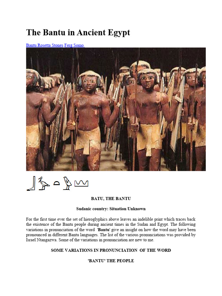 The Bantu in Ancient Egypt | PDF | Africa | Bantu