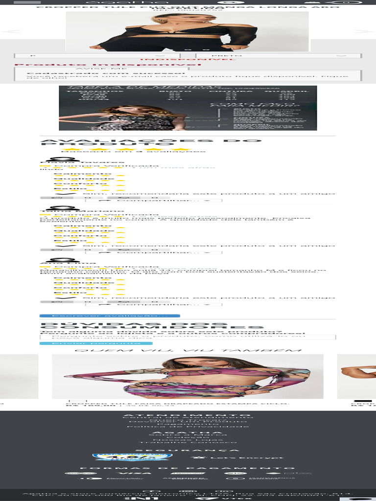 Cropped Tule Cut Out Manga Longa Aro Invertido - Agatha E-Store ...