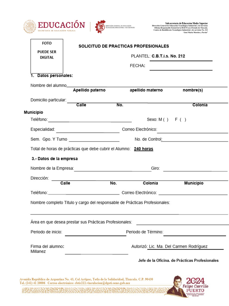 Solicitud de Prácticas | PDF