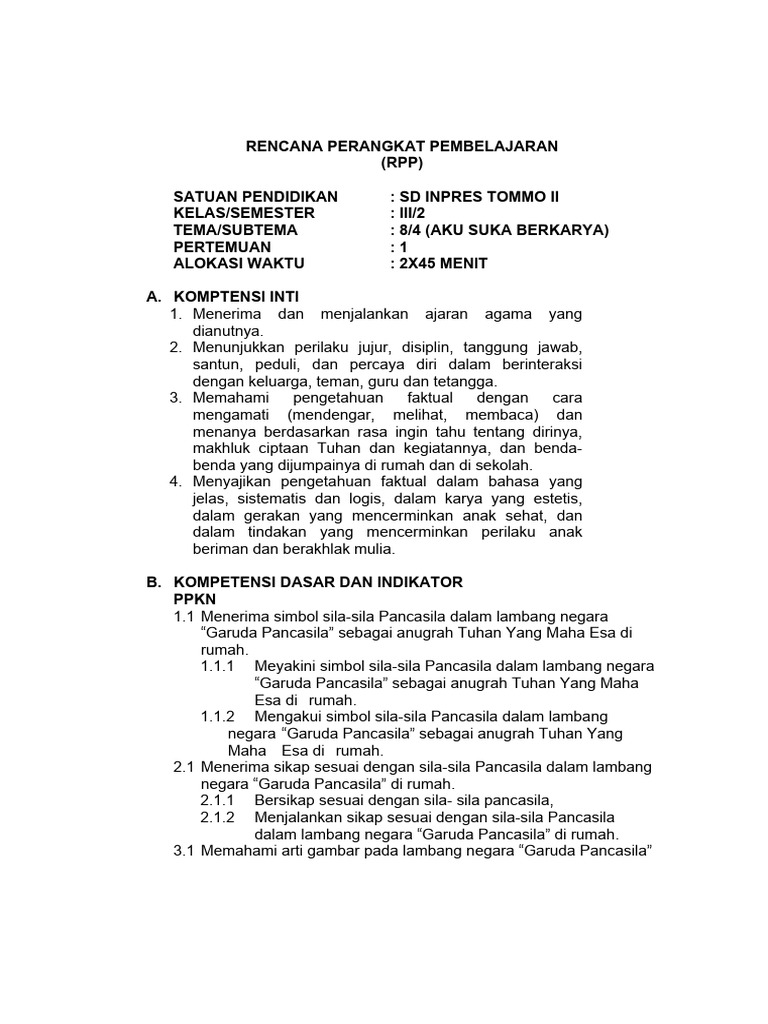L11 RPP Kelas 3 Subtema 4 | PDF