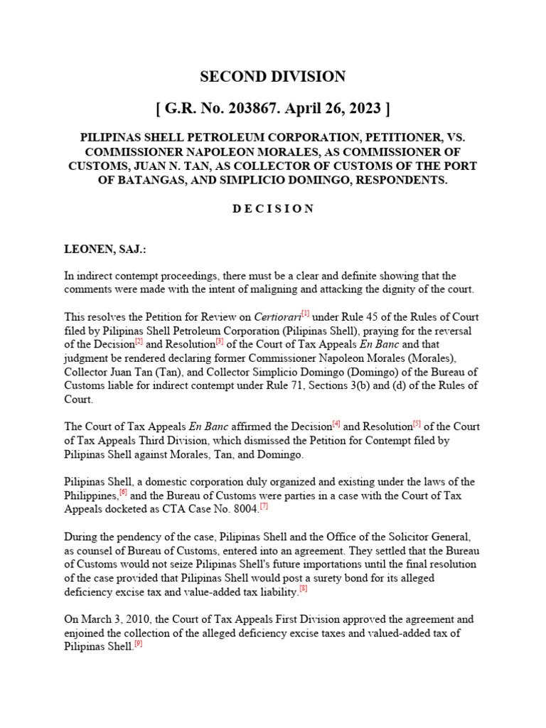 Indirect Contempt in Shell Case 203867 | PDF | Contempt Of Court ...