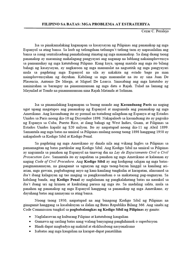 Filipino Sa Batas | PDF
