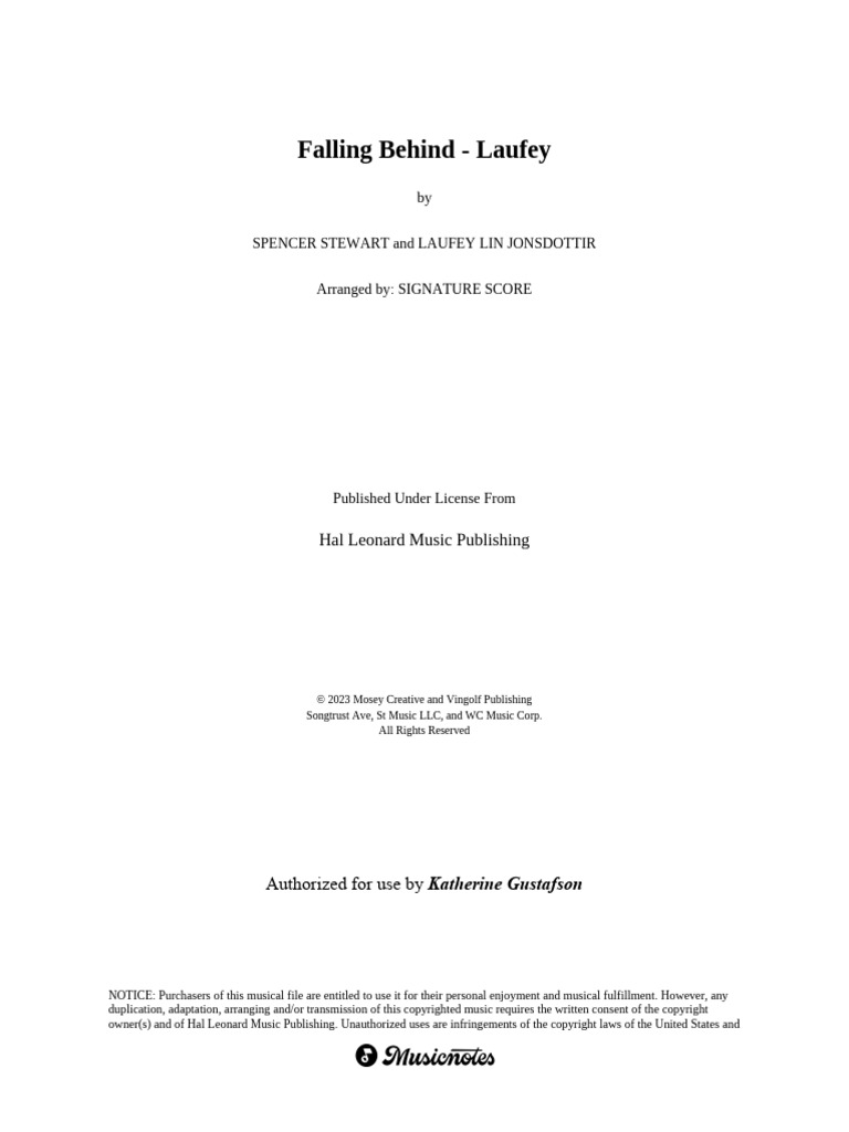 Falling Behind - Laufey - G Major - MN0282034 | PDF | Civil Rights And ...