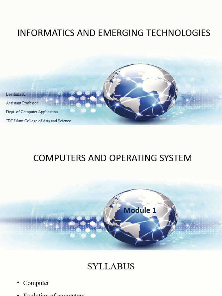 Informatics and Emerging Technologies | PDF | Computer Data Storage | Random Access Memory
