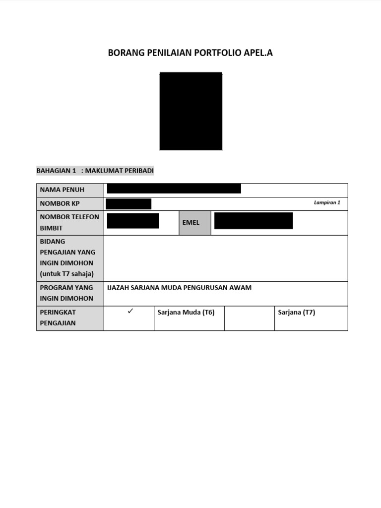Contoh Portfolio Apel t6 1 | PDF