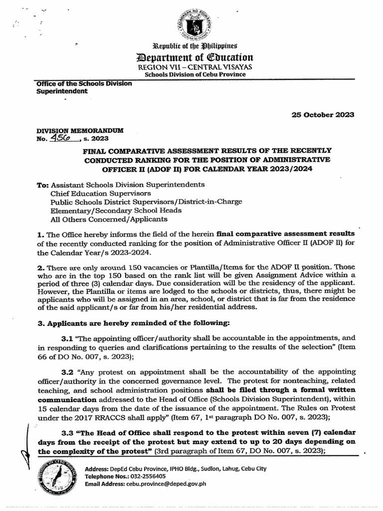 DM - s2023 - 456-Ranking of Adof II | PDF | Civil Law (Common Law ...