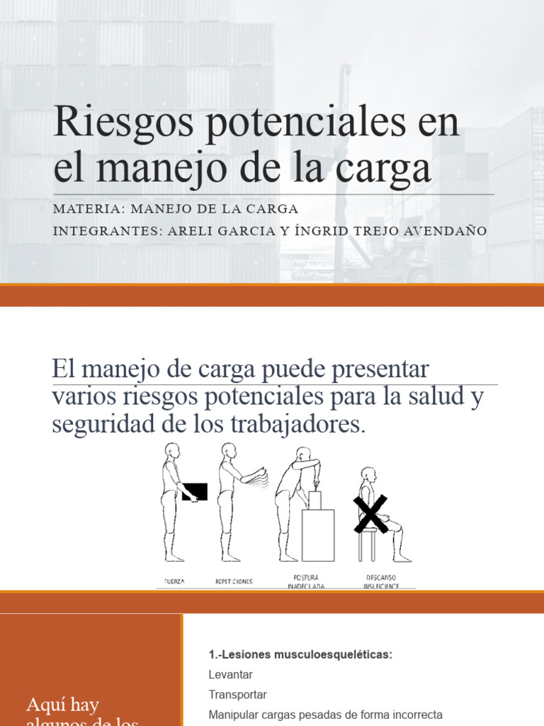 Riesgos Potenciales en El Manejo de La Carga | PDF | Factores humanos y ergonomía