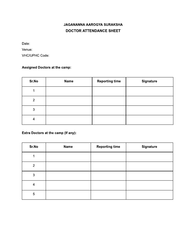 JAS DoctorAttendancesheet | PDF