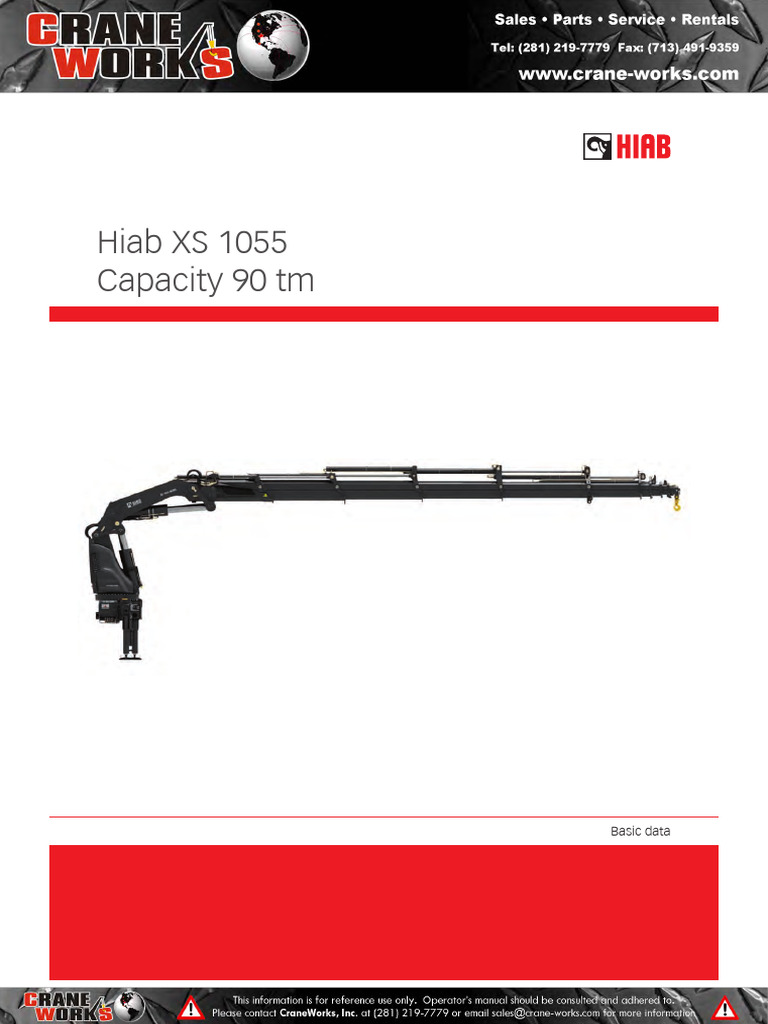 Hiab XS 1055 Specifications Overview | PDF