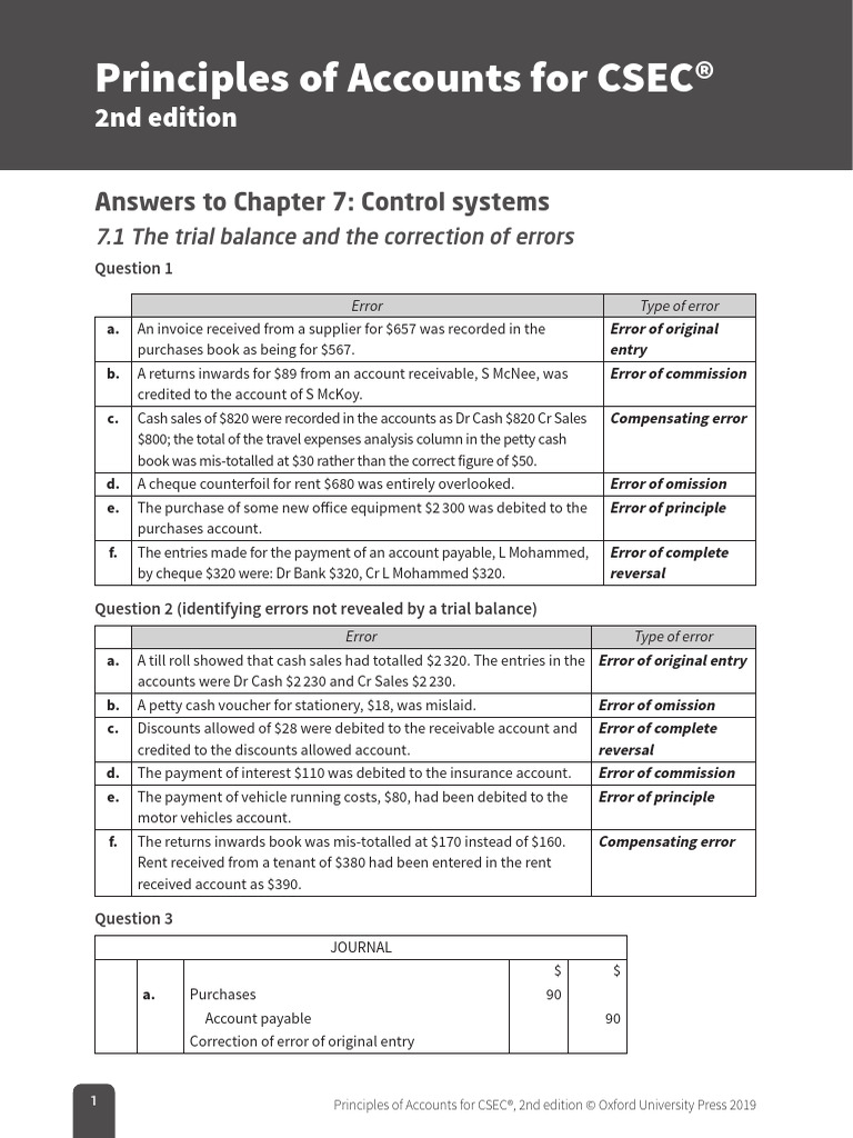 Chapter 7 Answers | PDF | Debits And Credits | Cheque
