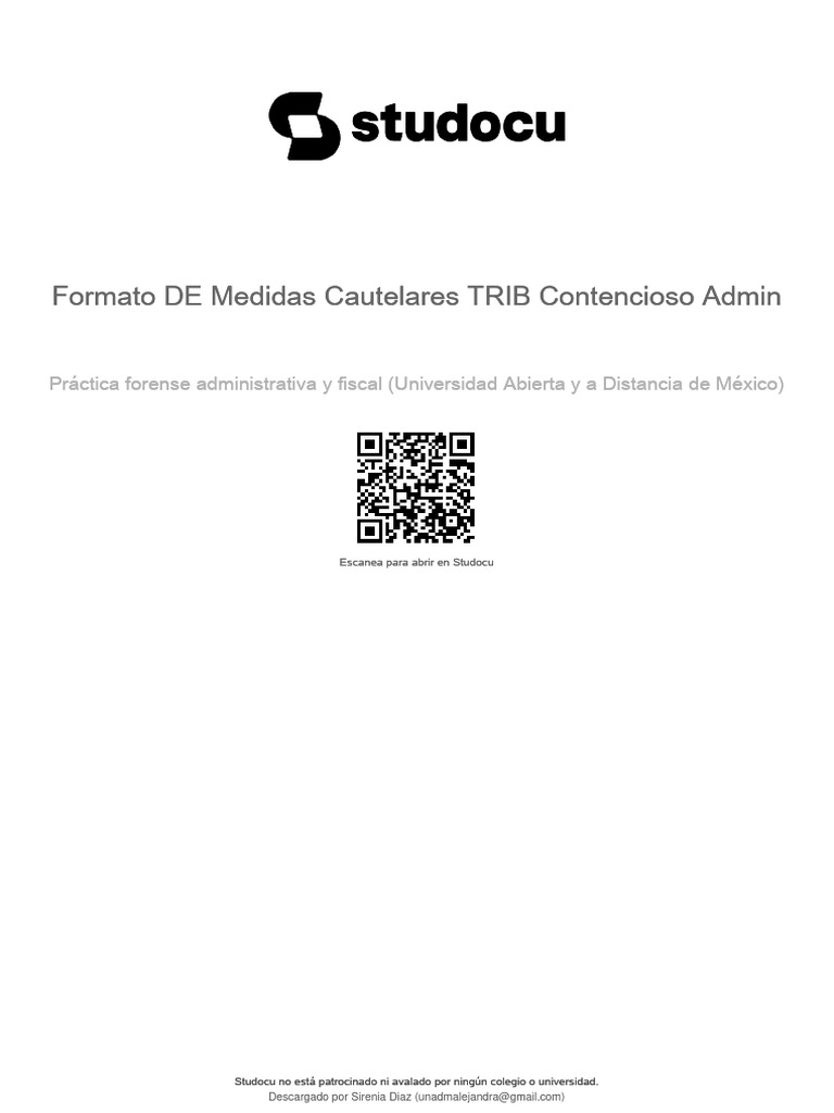 Formato De Medidas Cautelares Trib Contencioso Admin Pdf Mandato