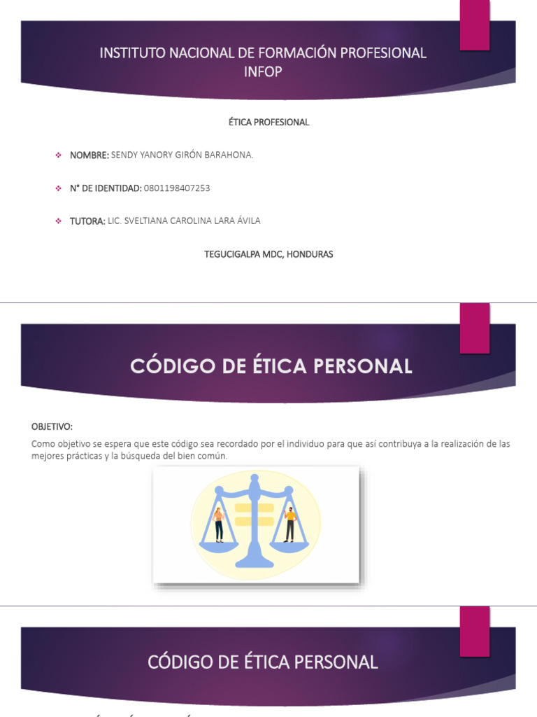 Codigo de Etica Personal | PDF