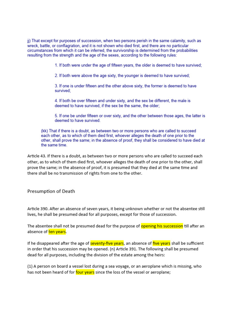 Presumption of Death | PDF | Justice | Crime & Violence