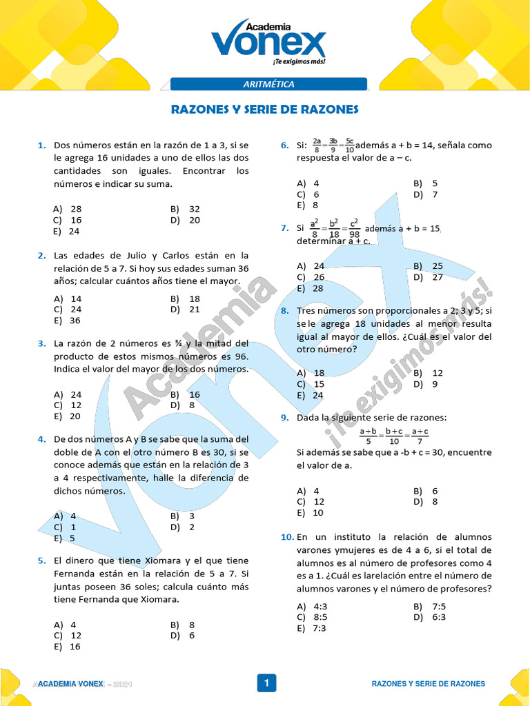 razones y Serie de Razones | PDF