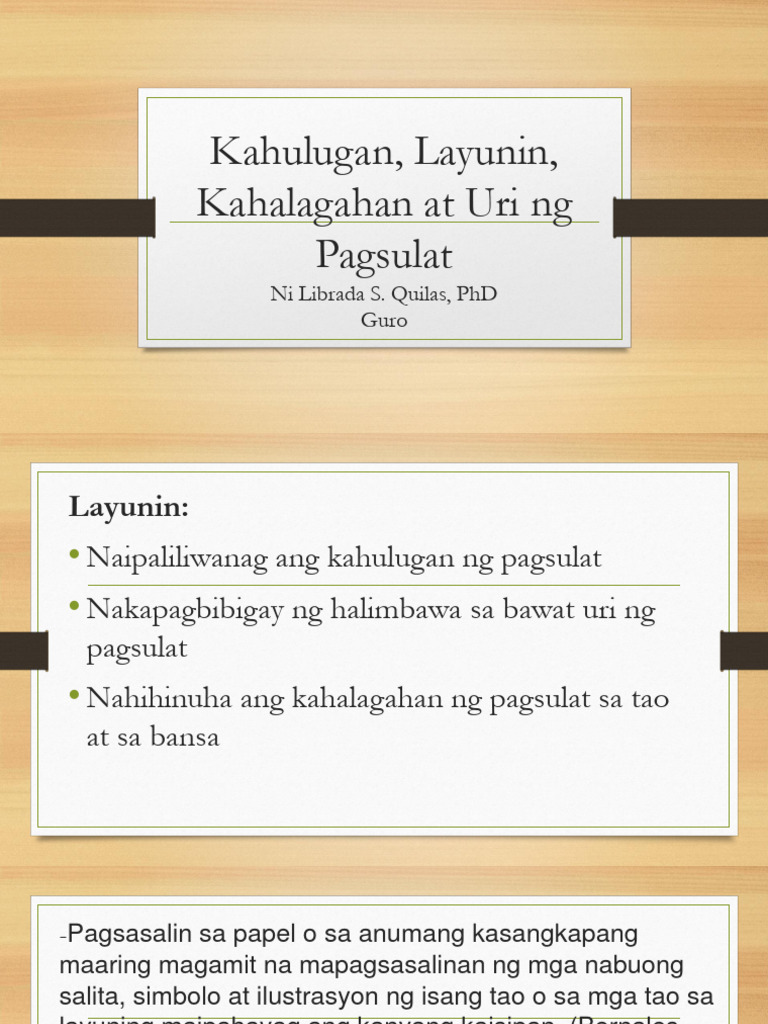 1 Kahulugan NG Pagsulat | PDF