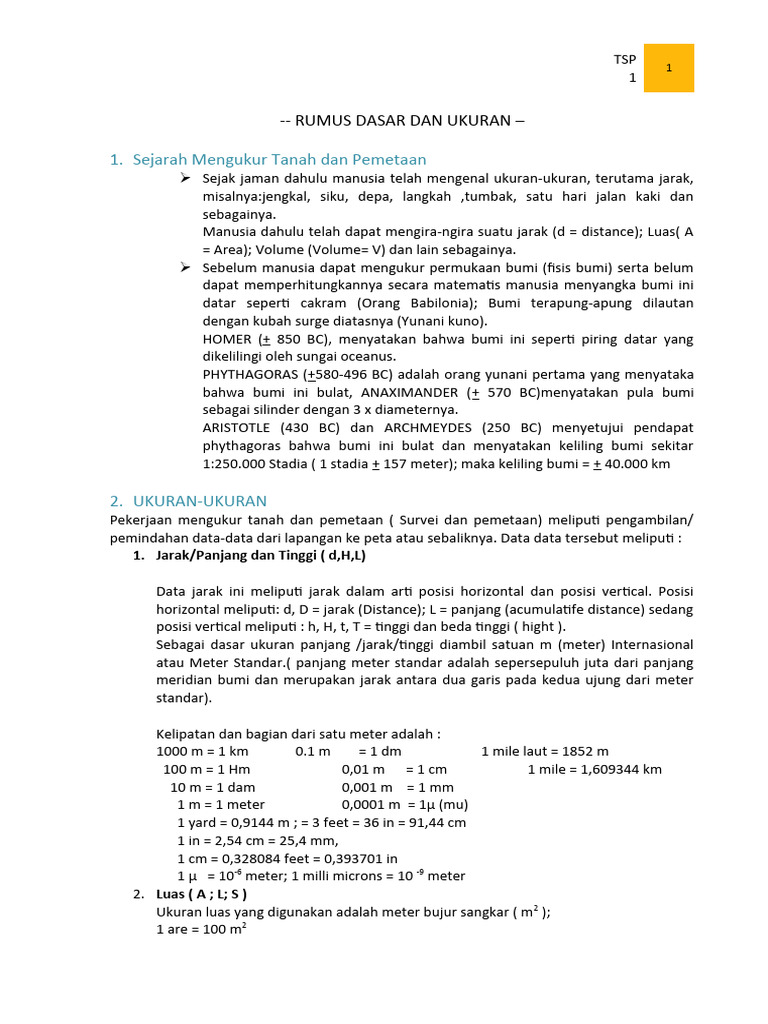 Rumus Dasar & Ukuran | PDF