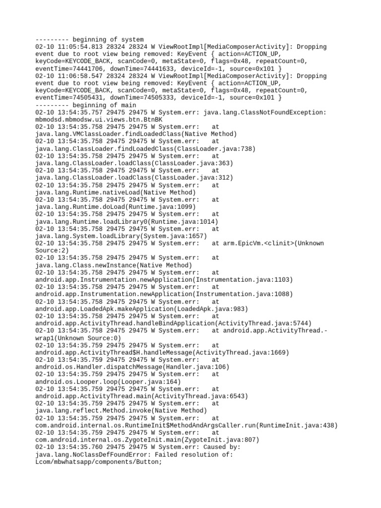 Logcat | PDF | Java (Programming Language) | Mobile App