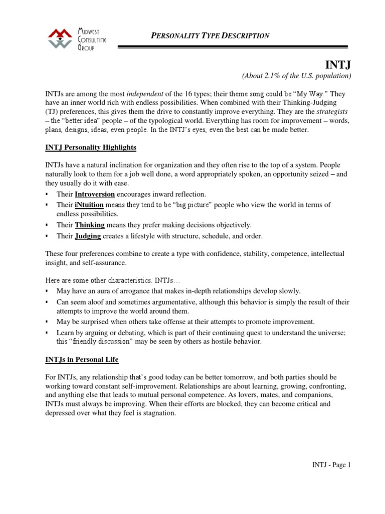 Intj Profile-Final Revised Master.8-08 | PDF