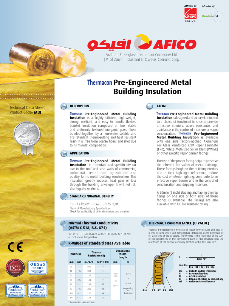MBI Pre Engineered Metal Building | PDF | Building Insulation | Chemistry