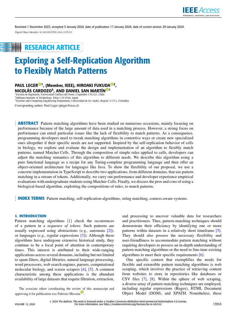 Exploring A Self-Replication Algorithm To Flexibly Match Patterns | PDF | Regular Expression ...