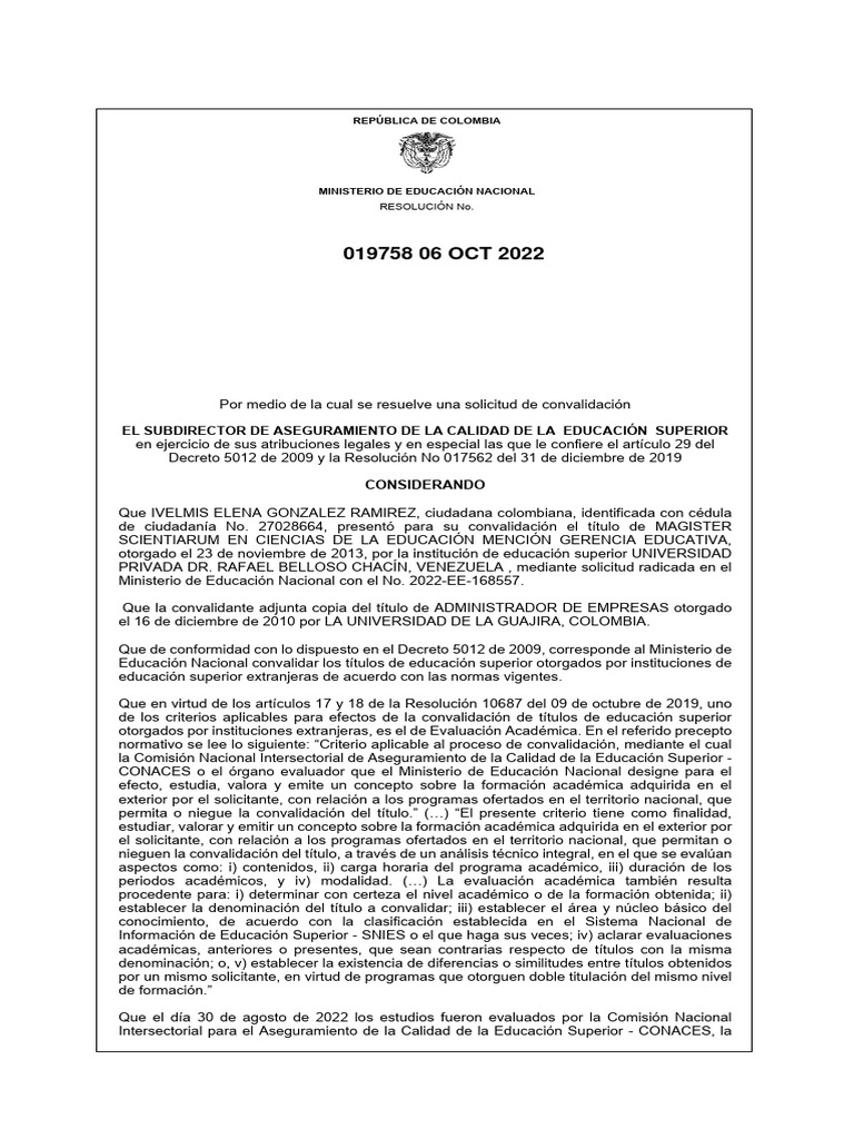 Convalidacion | PDF | Educación más alta | Colombia