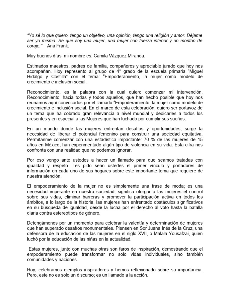 ORATORIA | PDF | Mujer | Empoderamiento