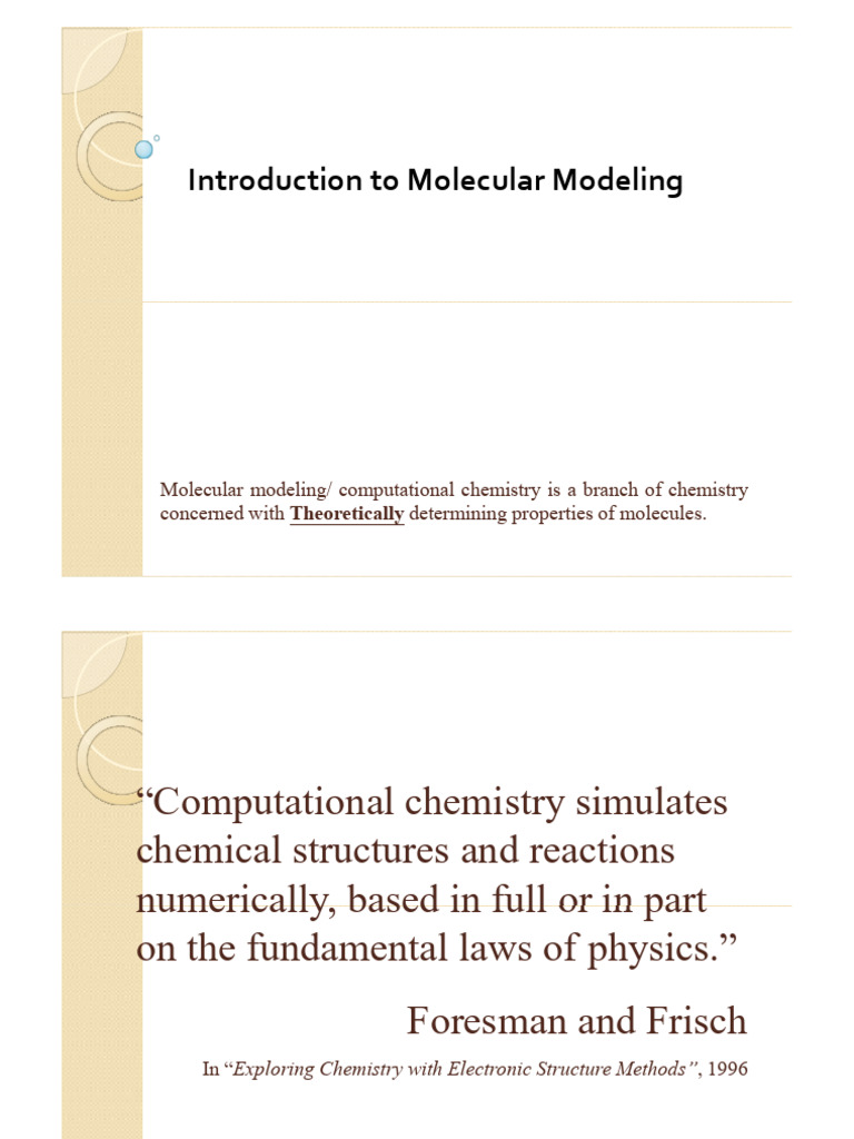CH1 Molecular Modeling | PDF | Hartree–Fock Method | Computational Chemistry