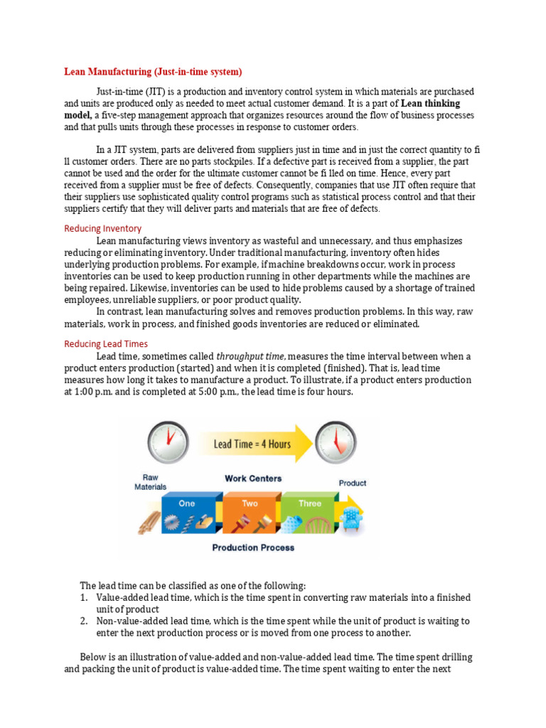 Lean Manufacturing (JIT) | PDF | Lean Manufacturing | Business