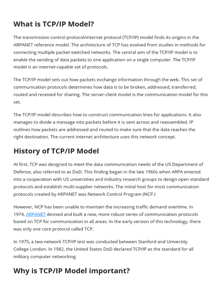 TCP IP Protocol Explanation 1 (03.01.2024) | PDF | Internet Protocol Suite | Internet Protocols