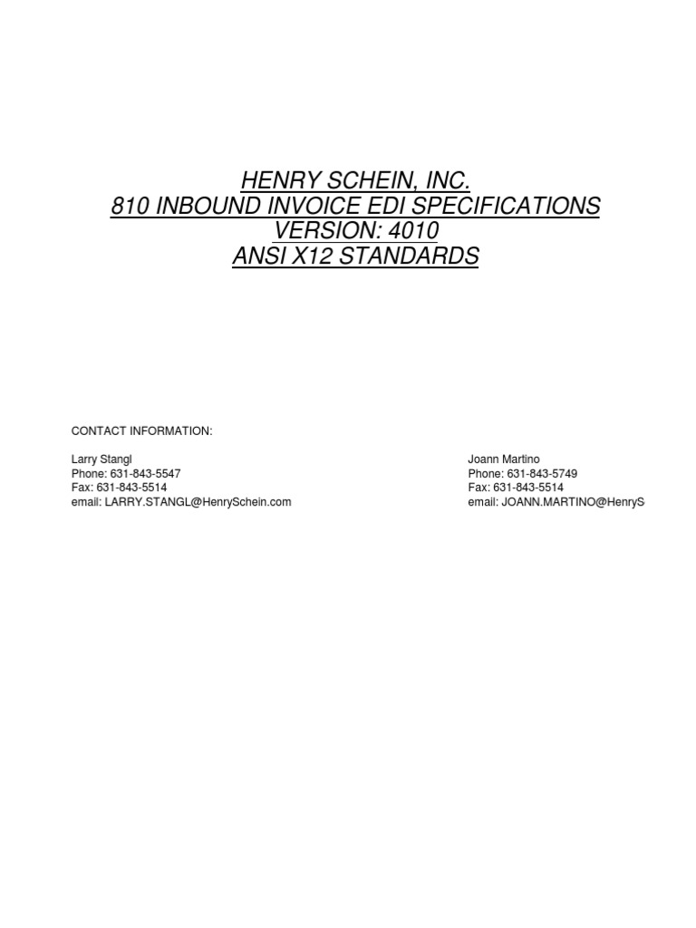 X12-810 4010 Specs | PDF | Electronic Data Interchange | Invoice