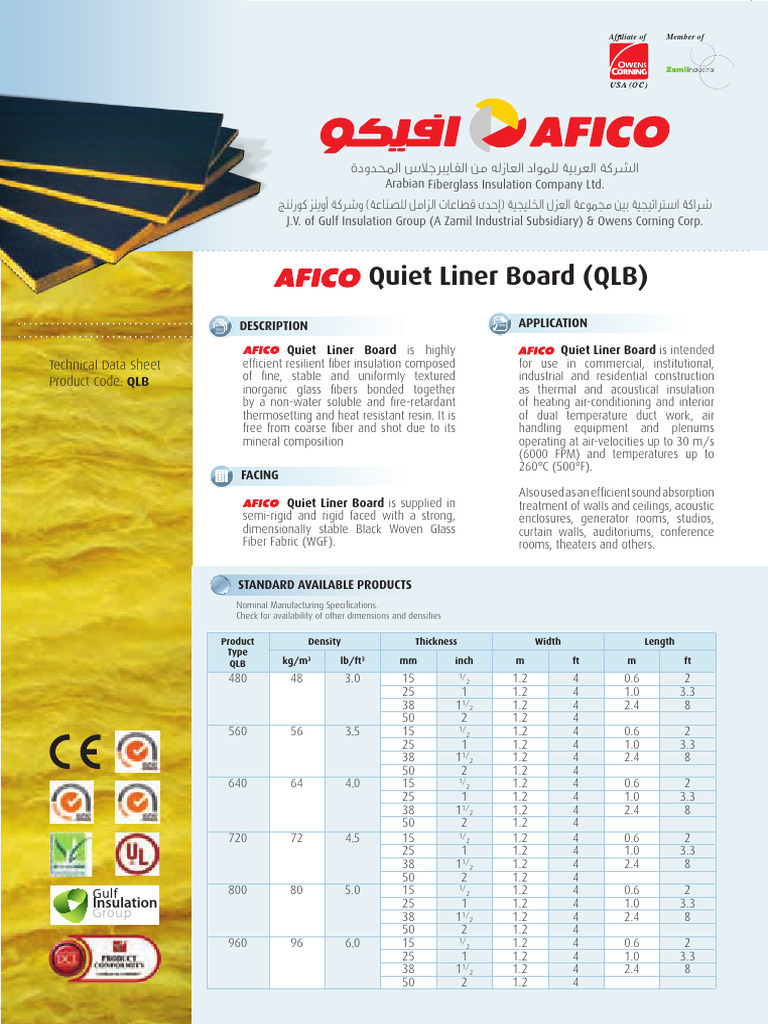 Afico Liner Catalogue | PDF | Building Insulation | Thermal Conductivity