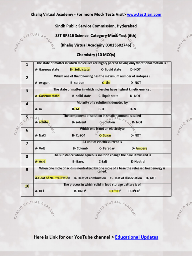 Solved Science Category (6th) HST SST Science Mock | PDF | Neutron | Computer Memory