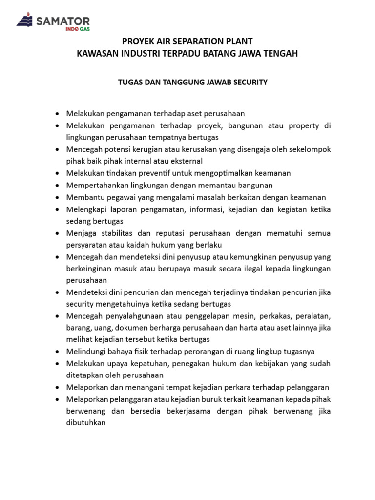 Tugas Dan Tanggung Jawab Security | PDF | Teknologi & Rekayasa