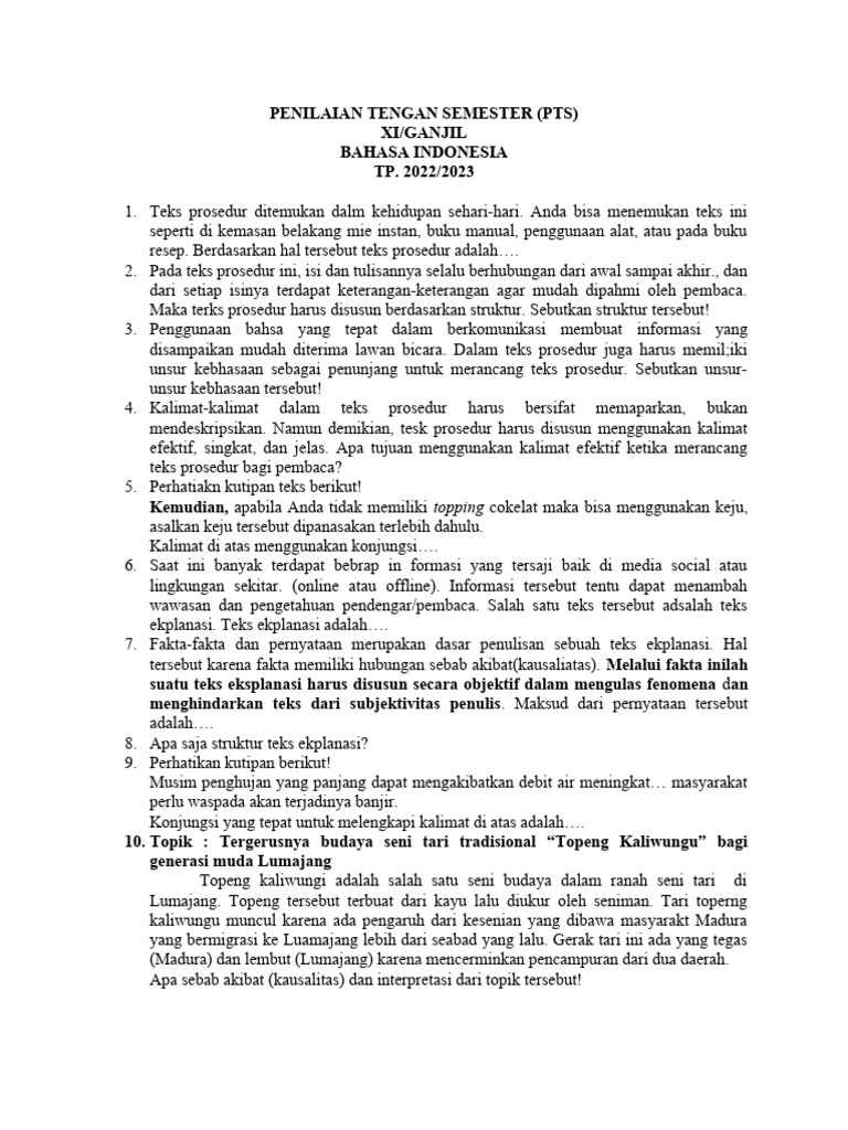 Pts Bindo Xi Sefin | PDF